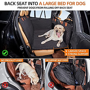 YJGF Back Seat Extender for Dogs,Dog Car Seat Cover for Back Seat Bed Inflatable for Car Camping Air Mattress,Dog Hammock for Car Travel Bed,Non Inflatable Car Bed Mattress for Car SUV Truck (Black)