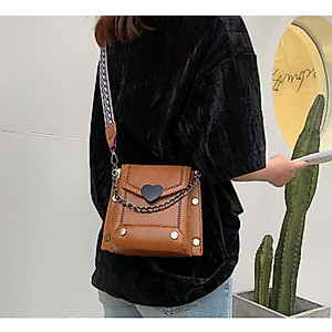 Crossbody Purse for Women, Casual Leather Bag, Women's Shoulder Handbags, Adjustable Strap (Caramel- Light Brown)