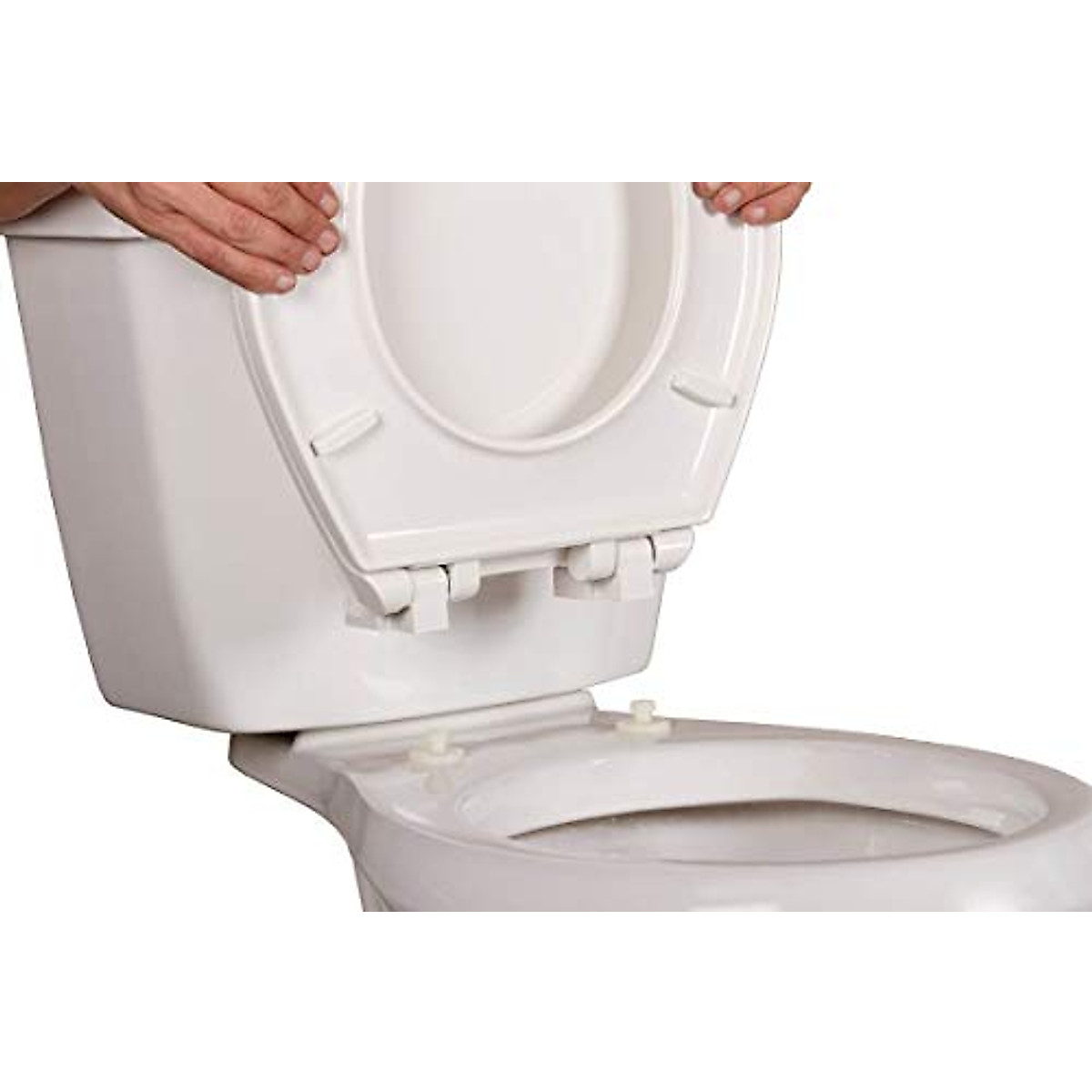 Centoco 3800SCLC-001 Deluxe Plastic Elongated Toilet Seat with Slow Close and Lift and Clean, White