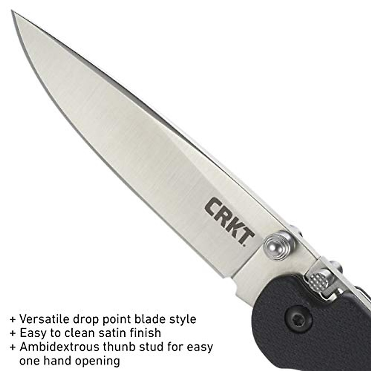 CRKT Offbeat II EDC Folding Pocket Knife: Everyday Carry, Satin Blade, Crawford Lockback Safety, Nylon Handle, Reversible Pocket Clip 7760