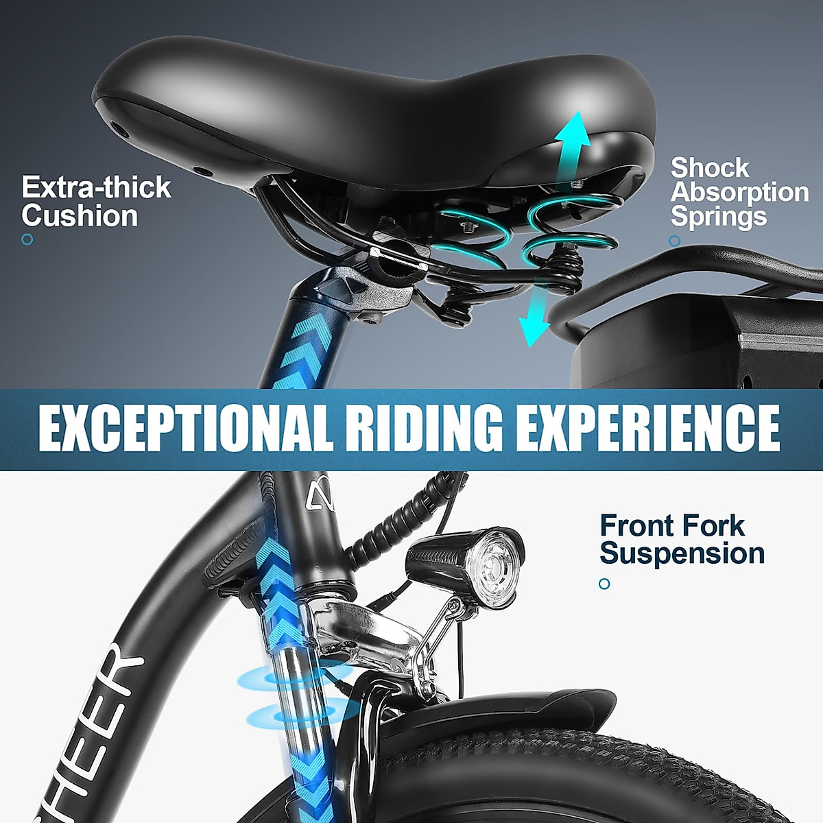 ANCHEER Electric Bike for Adults, 48V 499Wh Ebike, 26" City Commuter Bike with 48V Removable Battery, Up to 55 Miles, 3H Fast Charge, 7-Speed, Step-Thru Cruiser Bike for Women Men, UL 2849 Certified