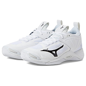 Mizuno Women's Wave Momentum 2 | Women's Indoor Volleyball Shoe | White/Black | US Women's 9