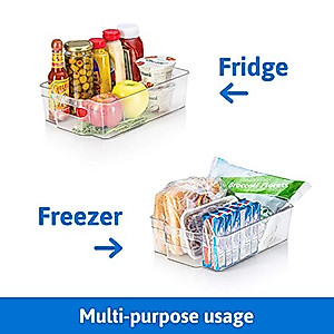 fridge bins and organizers Set of 10 - Stackable refrigerator bins set includes 6 bins for food containers and 4 precut shelf liners for fridge shelf's