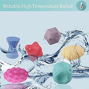 TWOYOMN Baby Soft Balls 6 Month up, Toddler Squeeze Sensory, Baby Soft Baby Stacking Balls Baby Bath Toys, 6 PCS Soft Baby Teething Toy Set for Toddlers, Infants