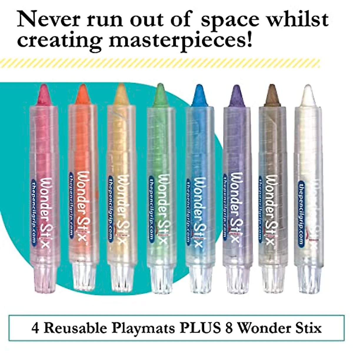 The Pencil Grip Create Everyday Black Board Playmat Kit with 8 Wonder Stix (TPG648)