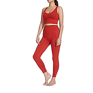 Sage Collective Women's High Rise 7/8 Leggings Moisture Wicking Tummy Control Slimming Stretch Athletic High Waisted Yoga with Side Pockets, Tetra, Small