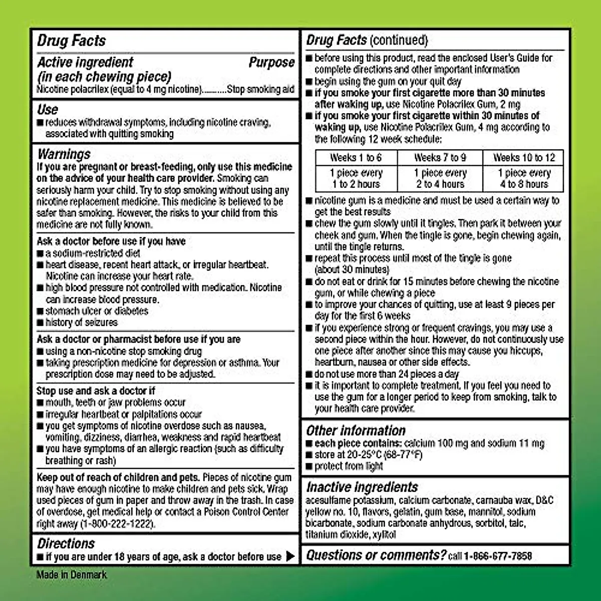 Amazon Basic Care Nicotine Polacrilex Coated Gum, 4 mg (Nicotine), Cool Mint Flavor, Stop Smoking Aid, 20 Count