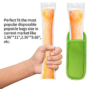 REIFUT 27 Pieces in 9 Colors Reusable Popsicle Holders Popsicle Bags Freezer Ice Pop Sleeves Anti freezing Ice Pop Holders