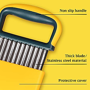 YGDZ Wavy Crinkle Cutter, Stainless Steel Wavy Knife Crinkle Cutting Tool Chopper Cutter for Veggies, Two Pack