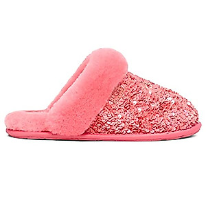 UGG Women's Scuffette II Chunky Sequin Slipper, Pink Jasmine, 5
