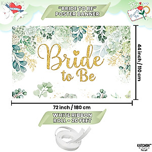 KatchOn, Green Bride to Be Banner - XtraLarge, 72x44 Inch | Sage Green Bride to Be Sign for Bridal Shower Decorations | Wedding Shower Decorations | Bride to Be Backdrop | Bride to Be Decorations