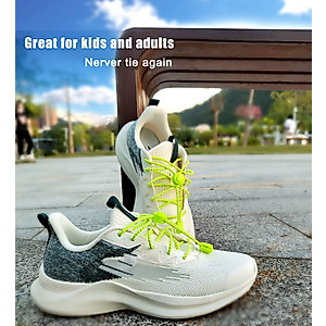 VESONNY Elastic No Tie Shoelaces - Reflective Shoe laces for Kids and Adults (white)