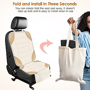 Sinvitron Car Seat Protector for Child Car Seat, Car Seat Mat for Leather Seats, Non-Slip Backing, 2 Mesh Pockets,Waterproof Seat Covers for Cars,Vehicles,Baby (2-Pack)