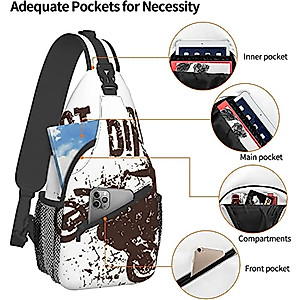 Stylish Chest Sling Bag Got Dirt Bike Motorcross Racing Print,Crossbody Shoulder Backpack Adjustable Chest Bag Lightweight Casual Daypack for Men Women Outdoor Sports Biking Climbing Shopping