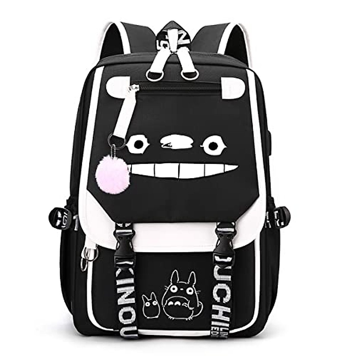 Mensdoor Anime Backpack USB with Charging Port Large Capacity School Bag Cosplay Bookbag for Boys Girls