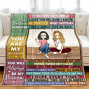 KERAOO Personalized Blanket Gift for Friend, Birthday Gifts for Friends, Flannel Throw Blankets Valentines Day Graduation Birthday Gift for Bestie, BFF, Sister (for Friend, 60"X50")