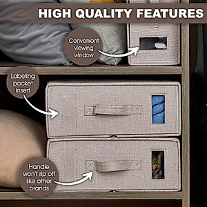 Parts South Bed Sheet Organizer Scent Sachet Bundle - Linen Set Storage - Bedding Storage for King, Queen, Twin Sheet sets - Foldable Sheet Set Organizer - Duvet Cover Storage (2 Pack Tan)