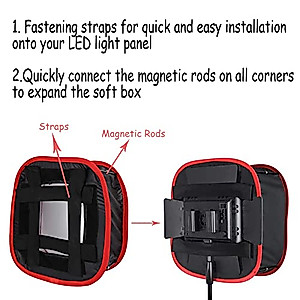 Collapsible Softbox LED Light Panel Softbox Led Panel Soft Box Light Diffuser Panel Sofbox Fotografia,16X16 in Portable Light Diffuser Square Softbox,Foldable Diffuser Mini Softbox for Studio Softbox