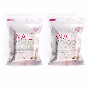 Beauty Vault 2 Bars Snail Whipp Lumina Bar Soap with Snail Serum, 120g Each