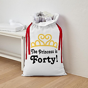 CafePress The Princess Is Forty 40Th Birthday Fabric Gift Bag, 21"x32"