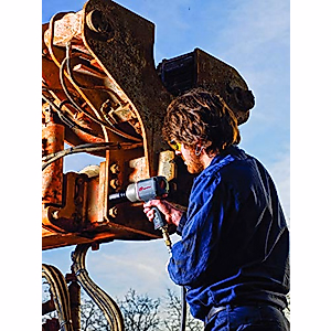 Ingersoll Rand 2145QiMAX 3/4” Drive Air Impact Wrench – Quiet Technology, 1,350 ft-lbs Powerful Reverse Torque Output, 7 Vane Motor, Steel Hammer Case, Gray