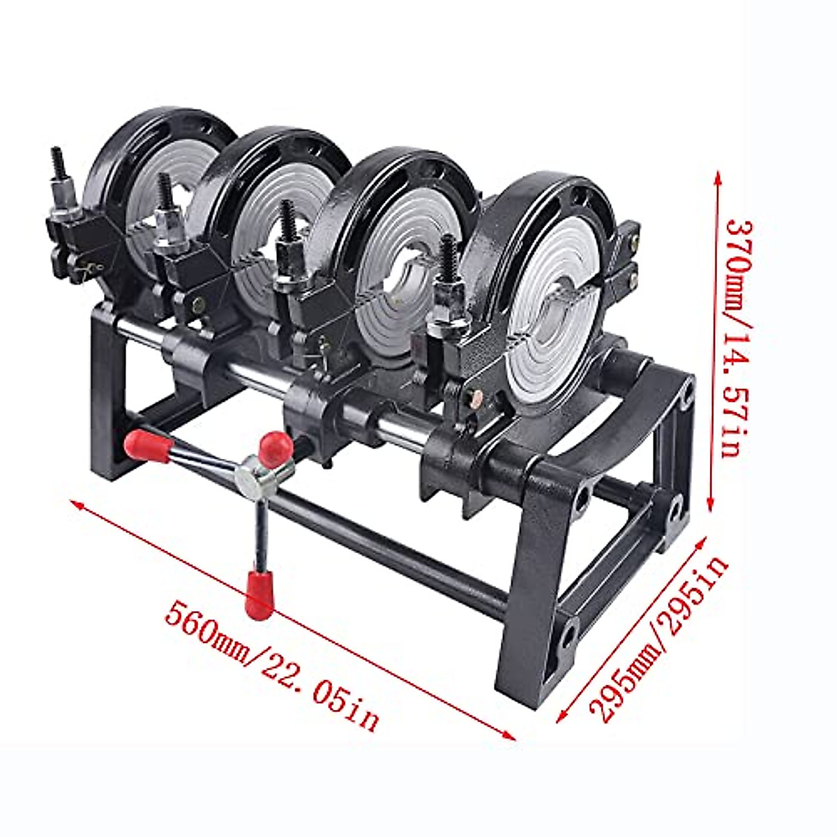 Pipe Welder,Manual Hydraulic Pipe Fusion Welder Electric Pipe Butt Fusion Welding Machine 4 Clamps for PE PP PB PVDF 2.48"-6.30" 63-160mm