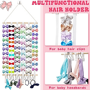 Qunclay 2 Pack Hair Bows Holder Organizer for Girls Baby Headband Hair Bows Holder Hanging Hair Bow Organizer Head Band Holder Storage for Baby Girls Toddler Room Decor