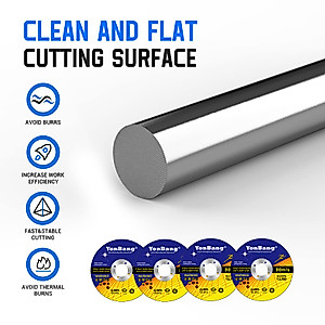 YONBANG Cut Off Wheels 4 1/2 inch 52 Pack Metal and Stainless Steel Cutting Wheels 4.5"x0.045"x7/8" for Angle Grinders Ultra Thin Agressive Metal Cutting