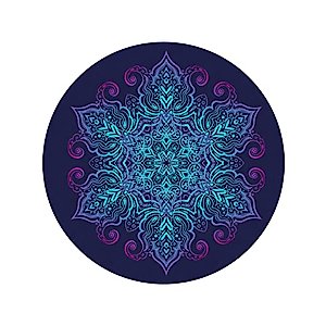 Keolorn Round Meditation Pilates Yoga Mat Luxury Suede Large Yoga Mat Natural Rubber Non-Slip Base is ery Suitable for Meditation, Stretching, Fitness Exercise, Home and Outdoor. 140CM Diameter