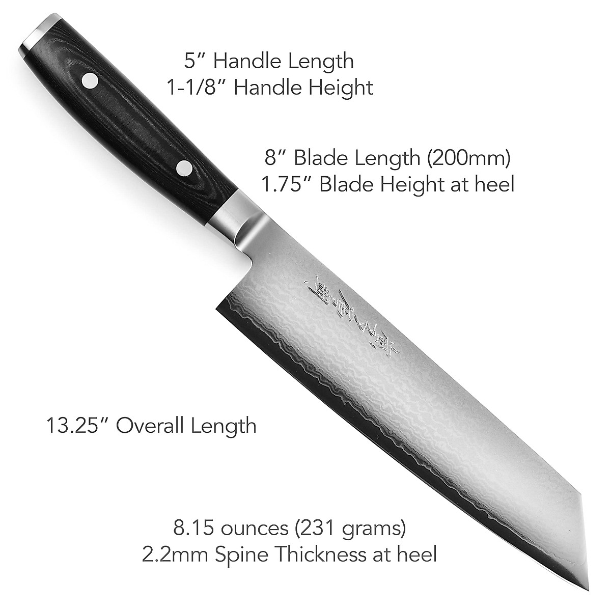 Yaxell Ran Plus 8" Kiritsuke Knife - Made in Japan - 67 Layers VG10 Damascus