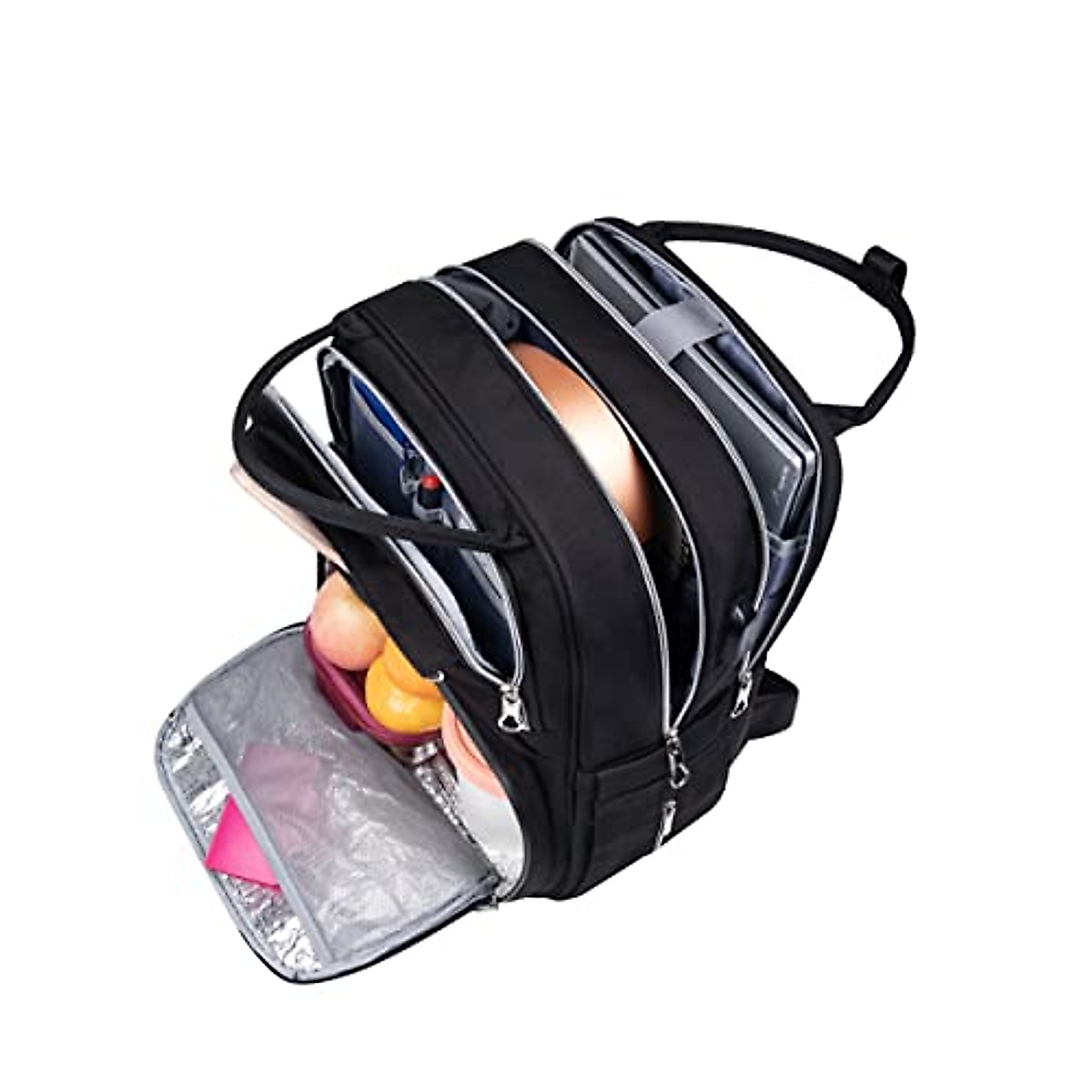 KROSER Lunch Backpack 15.6 inch Laptop Backpack with USB Port Insulated Cooler Backpack for Men and Women, Outdoor Lunch Bag for School Work Hiking Beach Picnic Trip