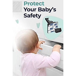 Cabinet Locks for Babies - 12 Pack - Adhesive Baby Proofing Cabinets Child Locks for Cabinets, Baby Proofing Child Proof Cabinet Latches, Drawer Locks Baby Proofing, Baby Cabinet Safety Locks