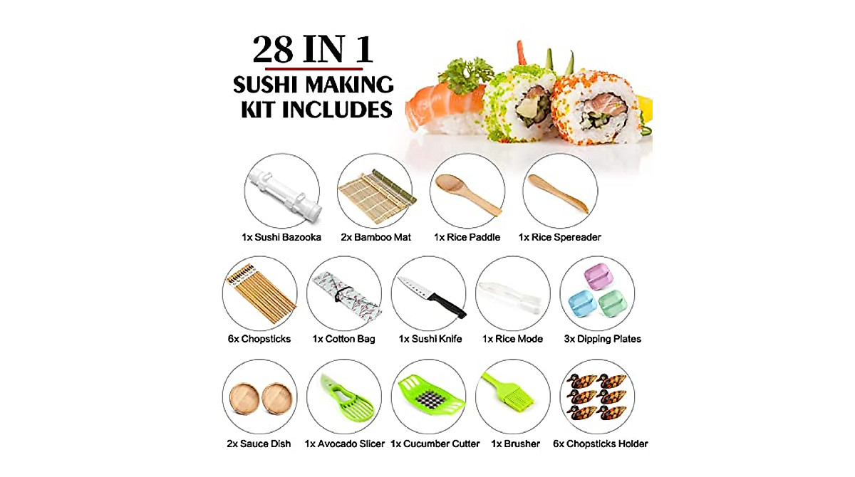 Complete Sushi Making Kit - 28 Pcs for Beginners