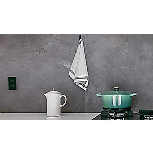 WHITEWRAP Kitchen Towels | 100% Cotton Dish Towels Premium Quality | 15"x25" Black Stripes 6-Pack | Hand Towels, Tea Towels, Dish Cloths| Highly Absorbent Bar Towels