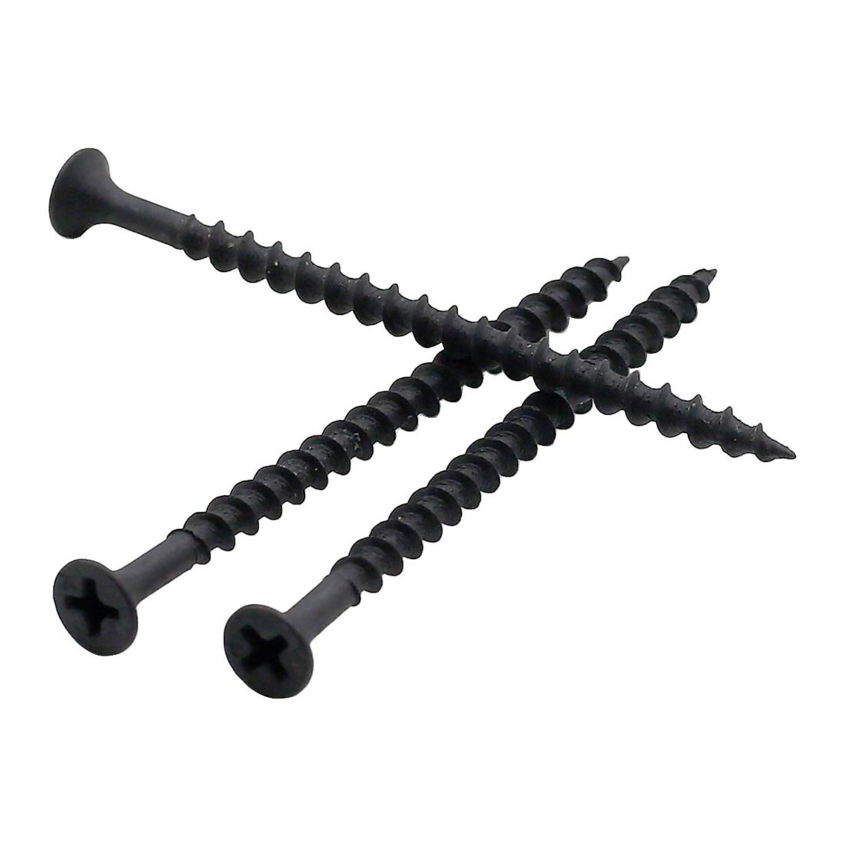 TOUHIA 100pcs M4 Drywall Screws #8 x 2-3/4" Coarse Thread Phillips Bugle Head Wood Screws, Self Tapping, Carbon Steel, Black Oxide Finish