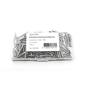 eivvia100pcs #8 * 1-1/4" Flat Head Cross Drive Head, 304 Stainless Steel, Flat Head Sheet Metal Screw self Tapping Screw Swallowtail Screw.…