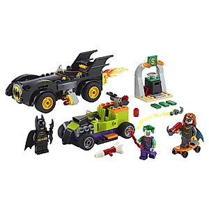 LEGO DC Batman: Batman vs. The Joker: Batmobile Chase Building Toy; Includes Batman, Batgirl and The Joker Minifigures Plus Buildable Batmobile and Hot Rod, New 2021 (136 Pieces), Multi Color