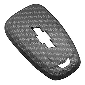 HelloAuto Key Fob Shell Case Protector Holder Compatible with Malibu Camaro Cruze Traverse Sonic Volt Bolt Equinox, Carbon Gloss Fiber Cover Case