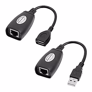 YACSEJAO USB to Ethernet Extender Adapter USB Over RJ45 Ethernet Connector for Cat6/5/5e Extension Cable Adapter up to 165ft (50M)