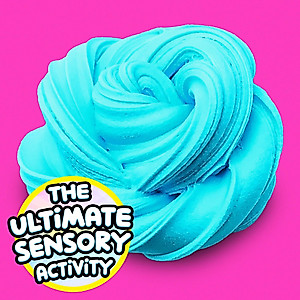 COMPOUND KINGS Fluffy Butter Cloudz Compound Bucket for Girls & Boys | Sensory Toys | Non-Toxic & Non-Sticky | Stress Relieving Tactile | (Bright Blueberry)