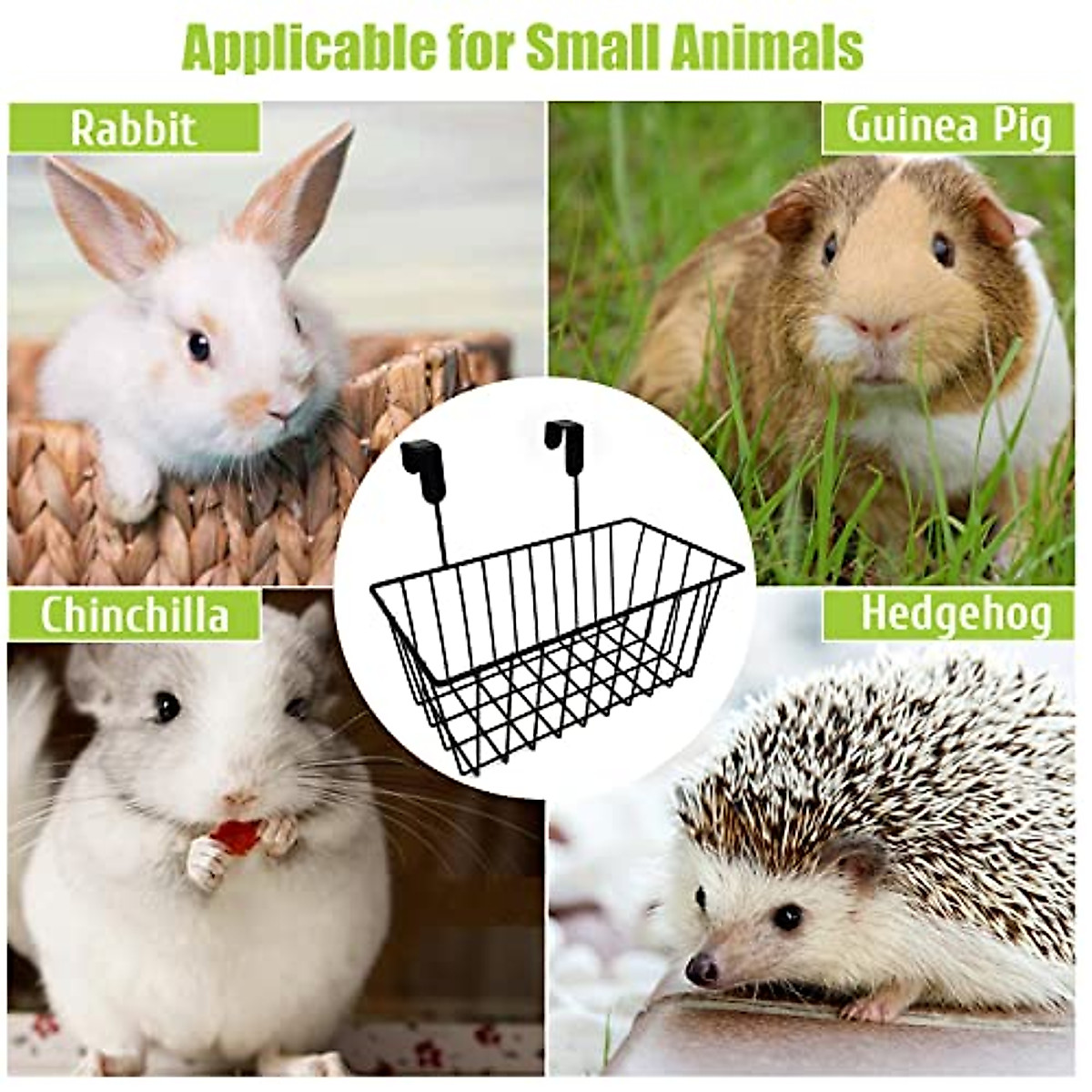 BNOSDM 2 Pack Rabbit Hay Feeder Bunny Hay Holder for Cage Hanging Guinea Pig Hay Rack Mental for Rabbits Bunnies Guinea Pig Chinchilla