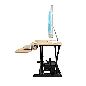 Power Pro Electric Height-Adjustable Desk Riser by VersaTables | USA Manufactured | Standing Desk Converter | Sit to Stand Desktop with Keyboard + Mouse Tray | 36"x 24" | Black