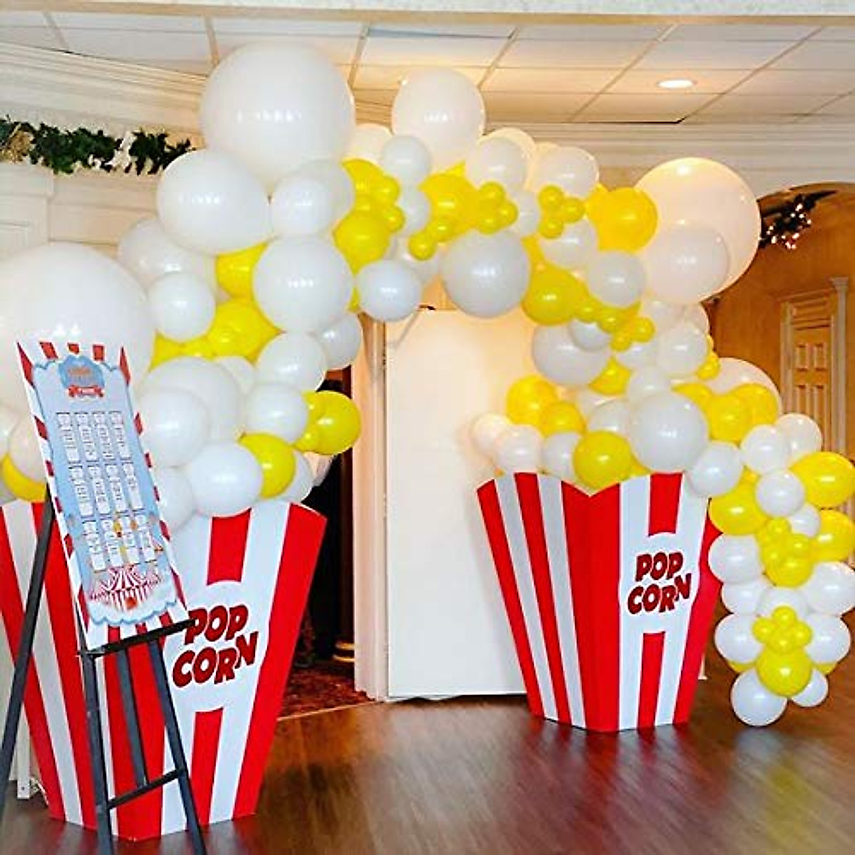 Beaumode DIY Yellow And White Balloon Garland Arch kit for 1st birthday Sunshine Lemon honeybee Popcorn Baby Shower Bridal Shower Party Backdrop Decoration (Yellow White)
