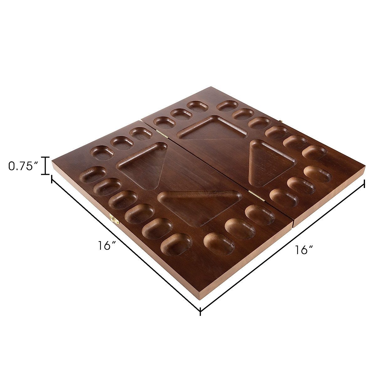 Mancala Board Game- 4 Player, Square Root Strategy Game, Folds for Storage or Travel and Includes 96 Plastic Stones for Kids & Adults by Hey! Play! , Brown