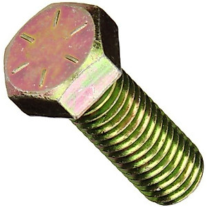 1/4-20 x 1/2 Hex Head Cap Screws, Alloy Steel Grade 8, Zinc Yellow Plating (Quantity: 100 pcs) - Coarse Thread UNC, Fully Threaded, Length: 1/2 Inch, Thread Size: 1/4 Inch