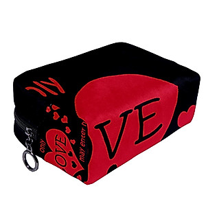 TBOUOBT Cosmetic Travel Bags, Makeup Case, Makeup Bag for Toiletries, Valentine'S Day Love Only May Enter Here
