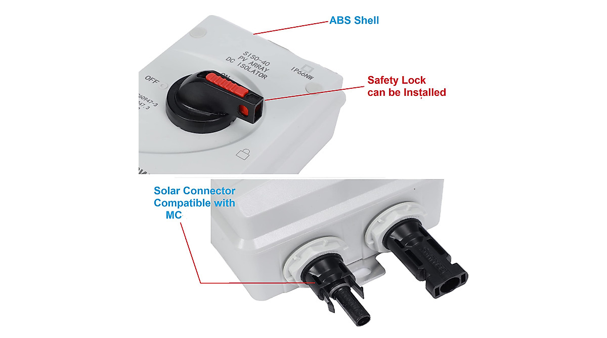 SolarEnz 32A DC Isolator Switch | IP66 Solar Combiner Box