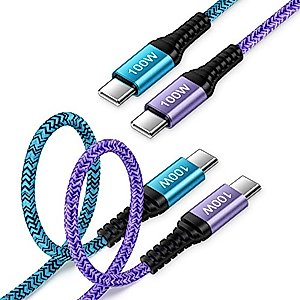 USB C to USB C Android Auto USB C Cable Data Transfer 100W Super Fast Charging Cord Type C to C Charger Cable for Samsung Galaxy S23 Ultra/A23/A13/A03S/A53/S22 Ultra/S21/S10, Google Pixel 7 6 Pro/6a