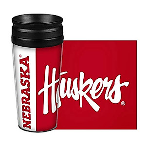 NCAA Nebraska Cornhuskers 14 Ounce Travel TumblerFull Wrap Hype, Team Color, 14 Ounce