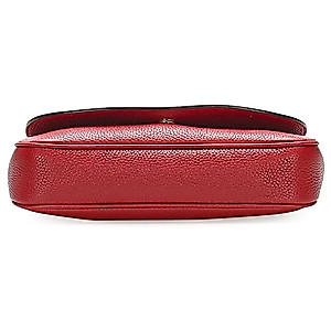 Gucci Soho Interlocking GG Red Leather Chain Flap Shoulder Bag Handbag Italy New